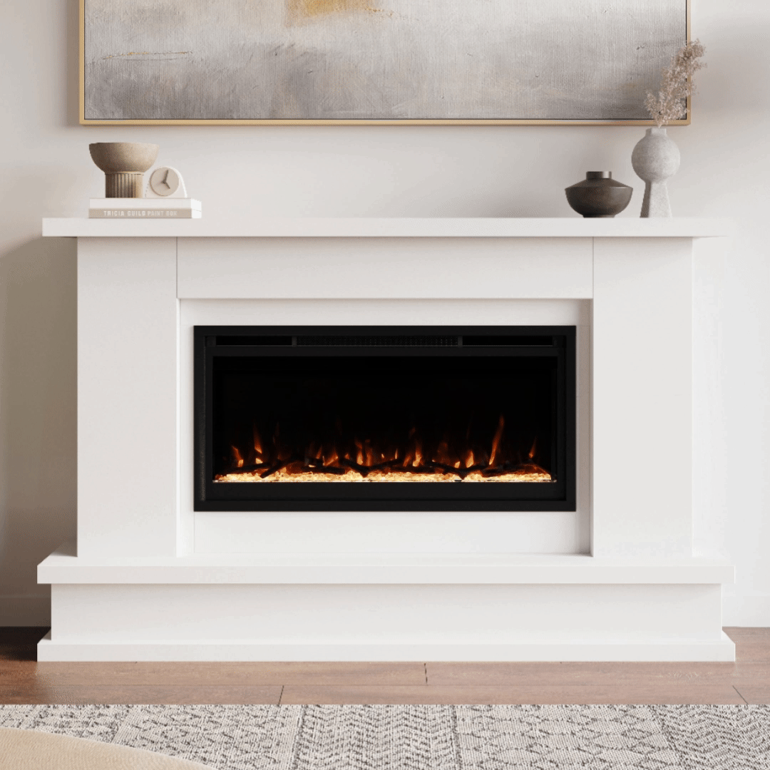 Patton Linear Electric Fireplace Mantel Package | Modern Ember